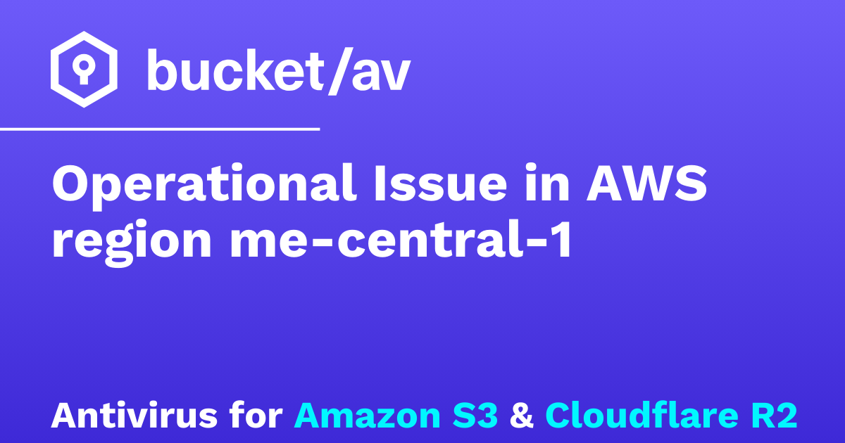 Operational Issue in AWS region me-central-1 – bucketAV